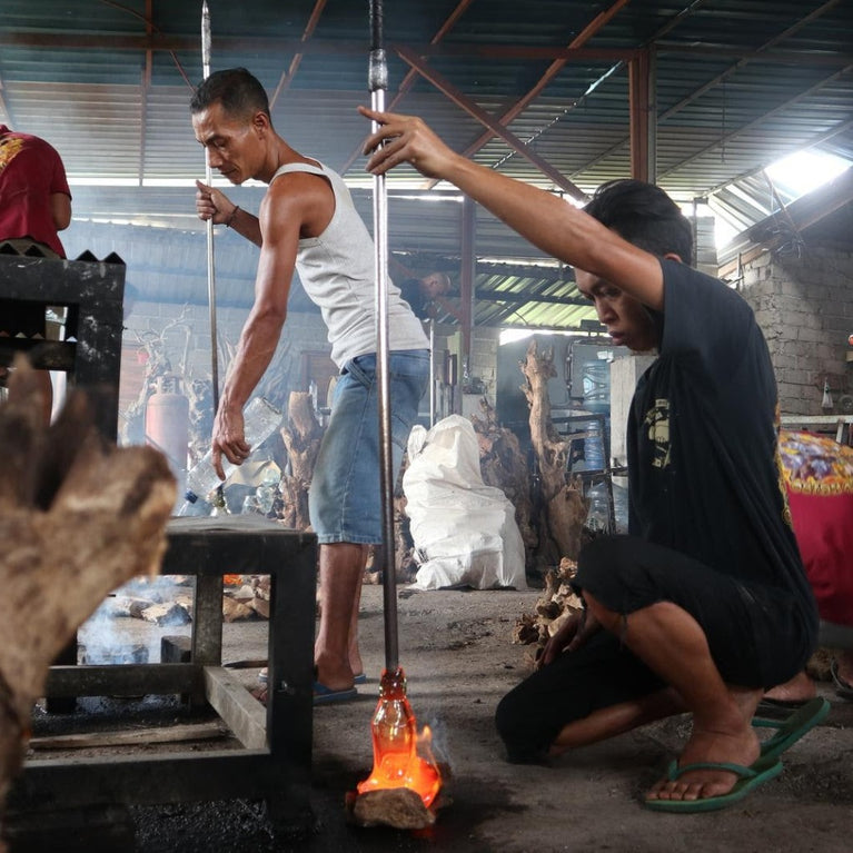 Handmade Glass Vases - Recycled Beer Bottles & Gamel Wood – Emmy Jane ...